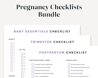 Pregnancy Checklists Bundle Printable, Pregnancy Planner to Do Lists ...