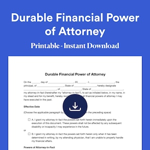 Durable Financial Power of Attorney Template: Editable PDF & DOCX ...