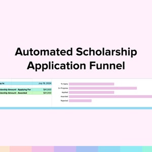 Scholarship Tracker Google Sheets Template (CSV, XLSX) - Etsy