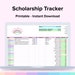 Scholarship Tracker Google Sheets Template (CSV, XLSX) - Etsy