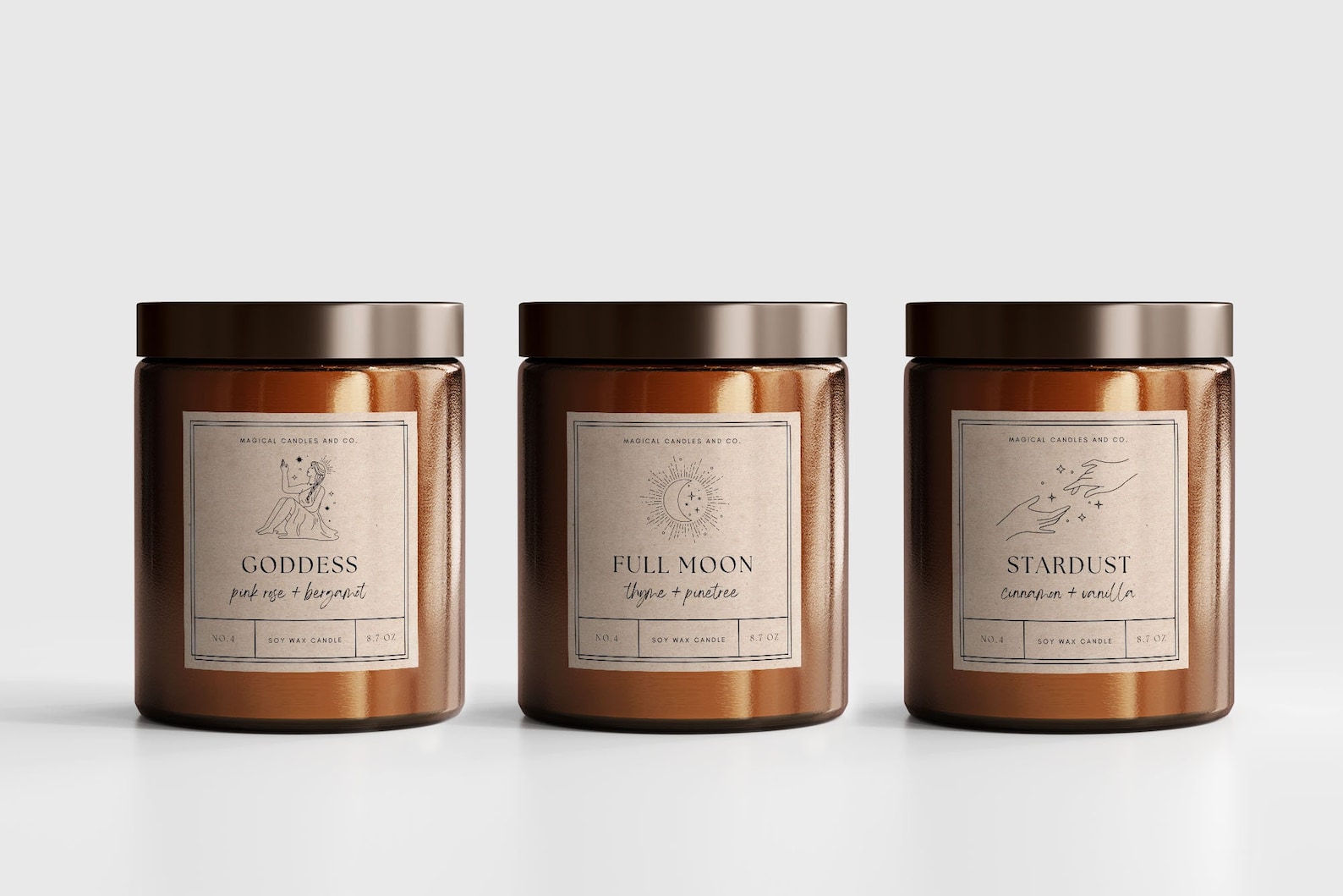 Vintage Boho Candle Lable Template - Celestial Candle Label - Candle ...