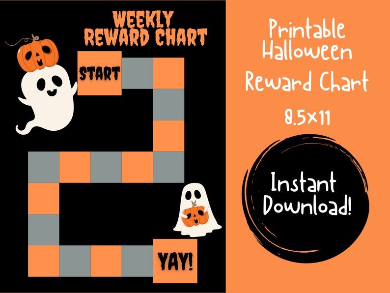 Printable Reward Chart Halloween Theme Instant Download - Etsy