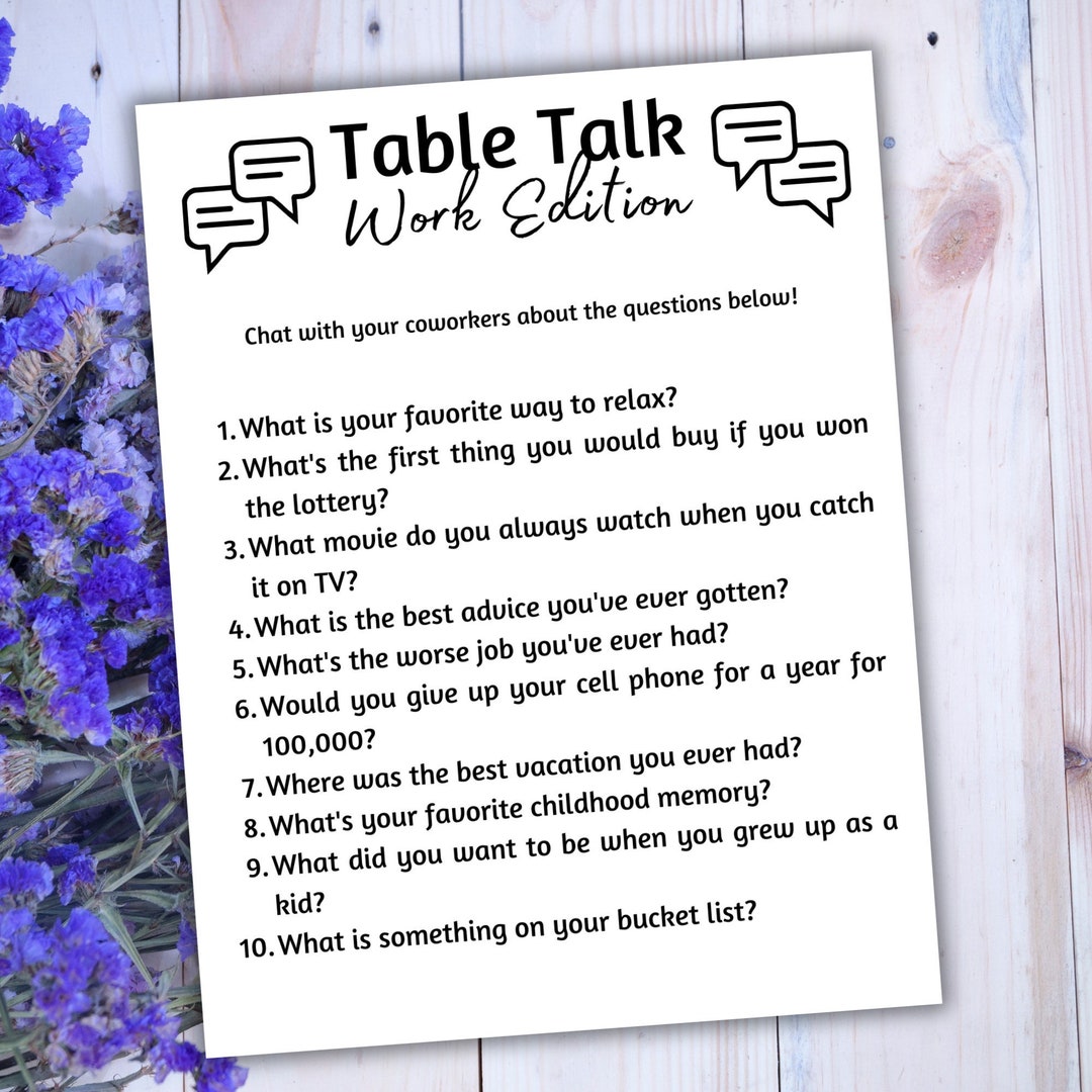 Table Talk Work Game, Office Party Games, Games for Work, Work Party ...