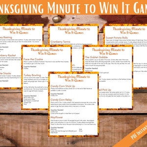 Thanksgiving Minute to Win It Games/ 60 Second Games Group - Etsy