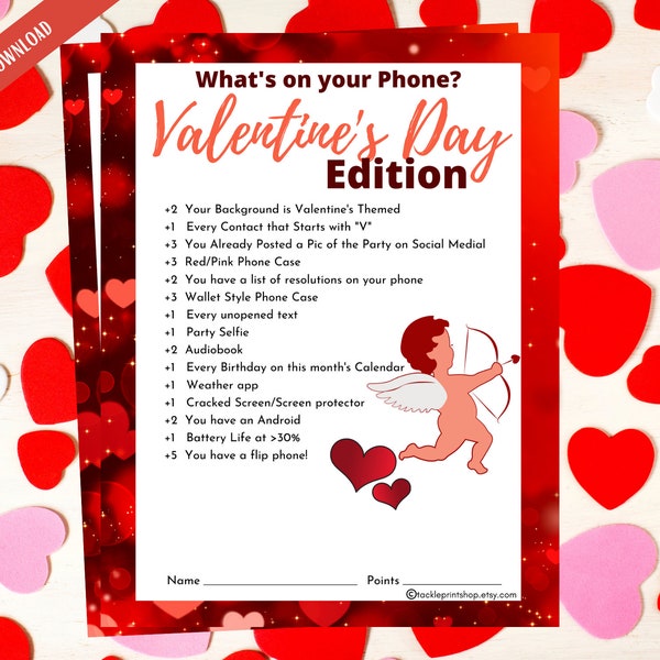 Think Fast Valentine's Day Edition Love Themed Printable Group Party ...