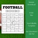 Football Bingo, Super Bowl Party Game, Football Bingo Board, Football ...