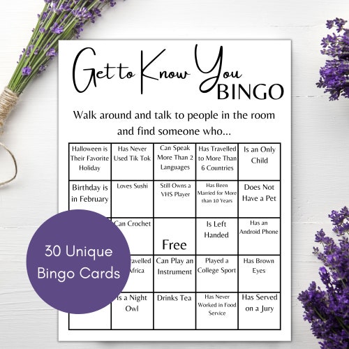 Find the Guest Human Bingo Get to Know You Icebreaker Party - Etsy
