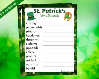 Saint Patrick's Day Activity Bundle, Word Scramble, Scattergories, A to ...