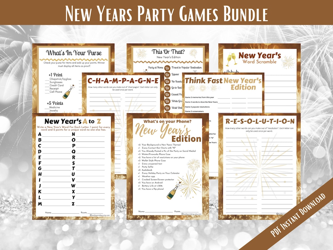 New Year's Group Games Party Bundle / Office Party Large Group Games ...
