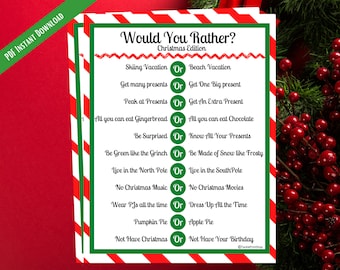 Christmas Would You Rather Game - Etsy