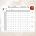 Printable Basketball Squares, NCAA Basketball Game, March Madness ...