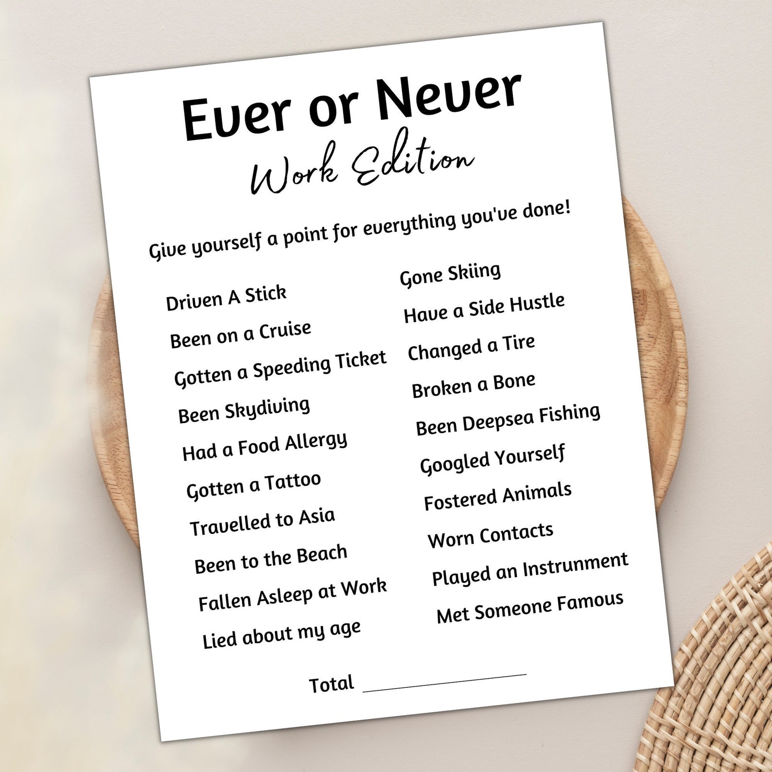 Ever or Never Work Game, Office Party Games, Games for Work, Work Party ...