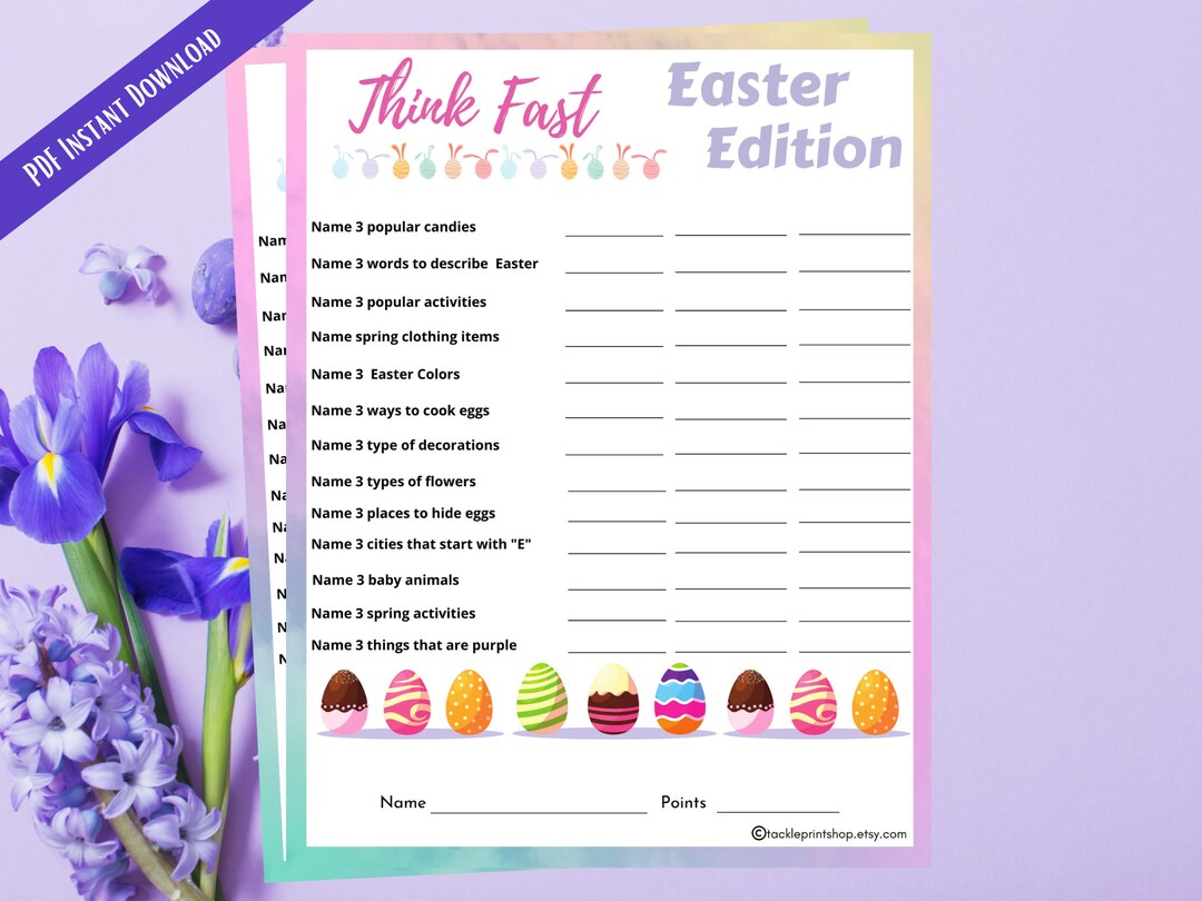 Think Fast Spring Office Party Game, Team Building Activity, Work ...