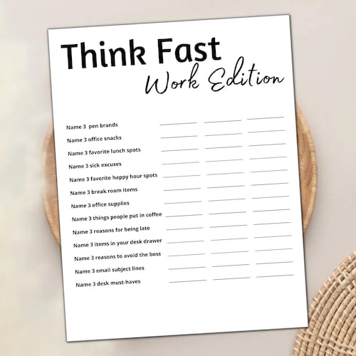 Scattergories Game for Office/ Work Party Fun Team Building - Etsy Canada