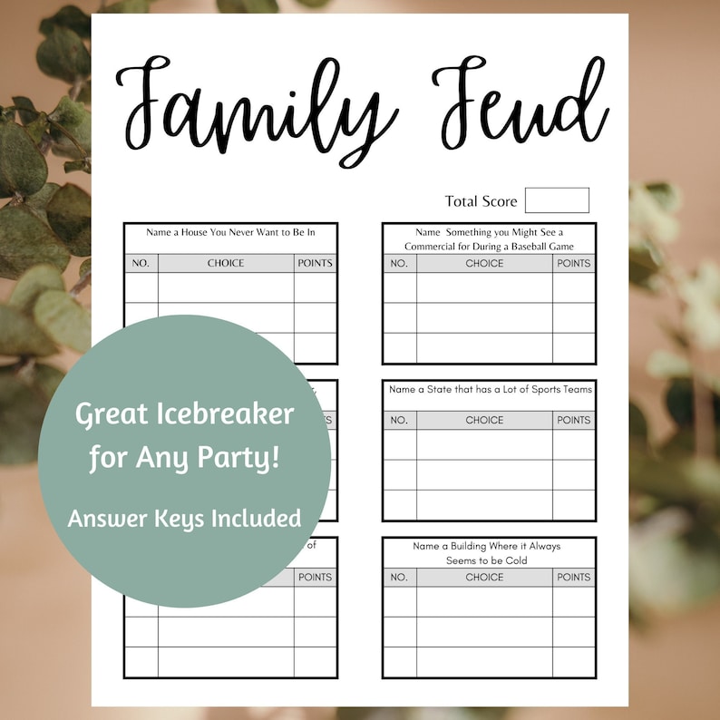 Family Feud Work Party Game, Team Building Games, Icebreaker Games ...