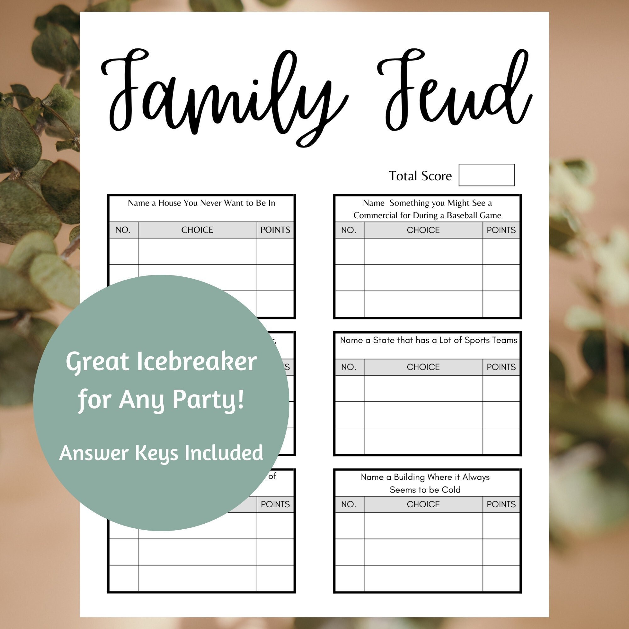 Family Feud Work Party Game, Team Building Games, Icebreaker Games ...