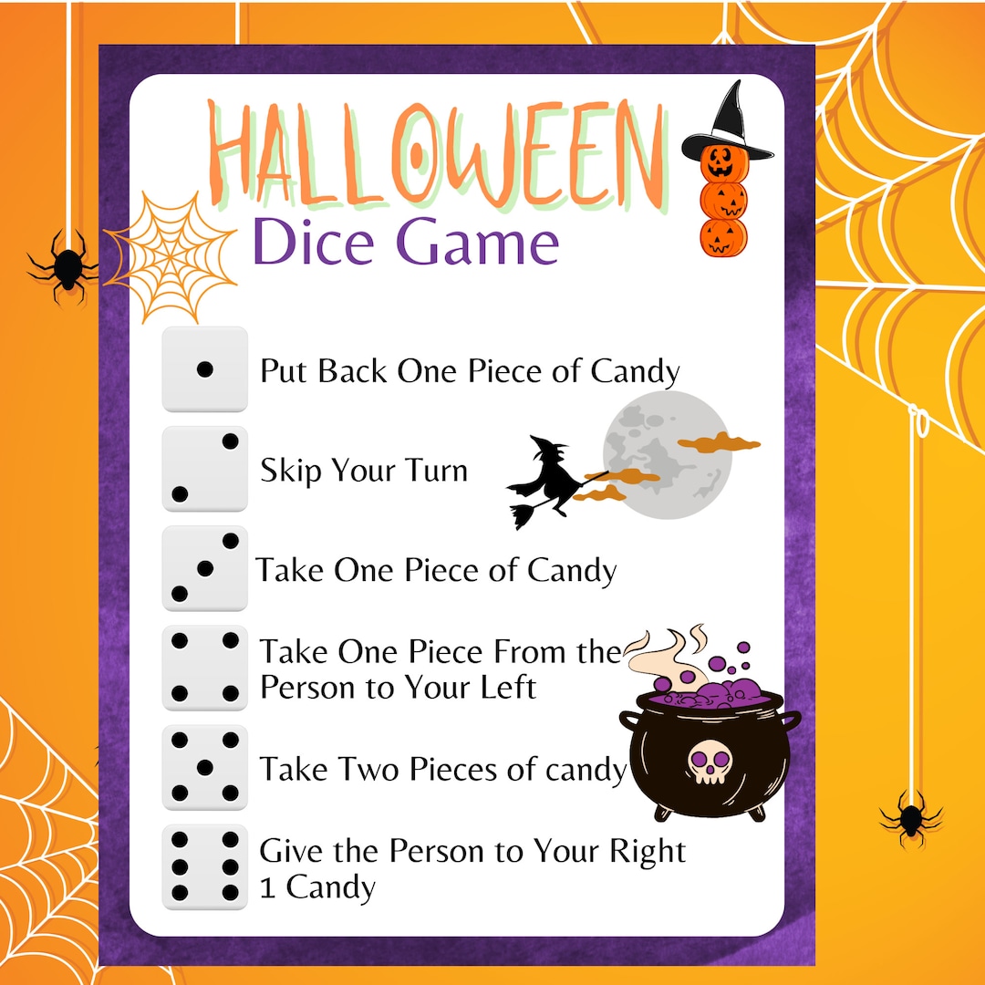 Candy Dice Game, Halloween Games, Halloween Party Games, Candy Game ...