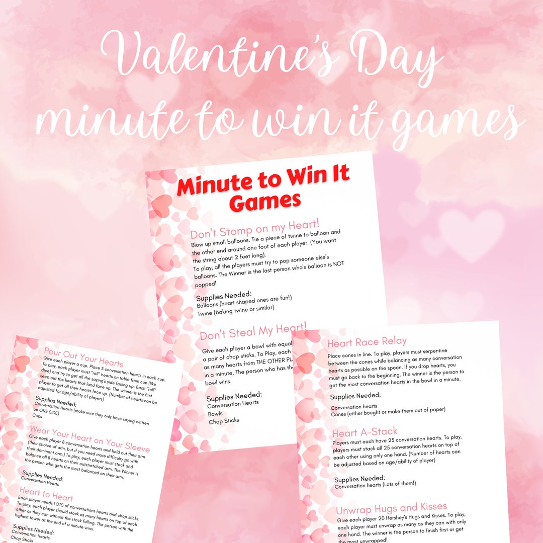 Minute to Win It Valentines Party Games, Team Building Game for Work ...