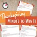 Thanksgiving Minute to Win It Games, 60 Second Friendsgiving Party ...