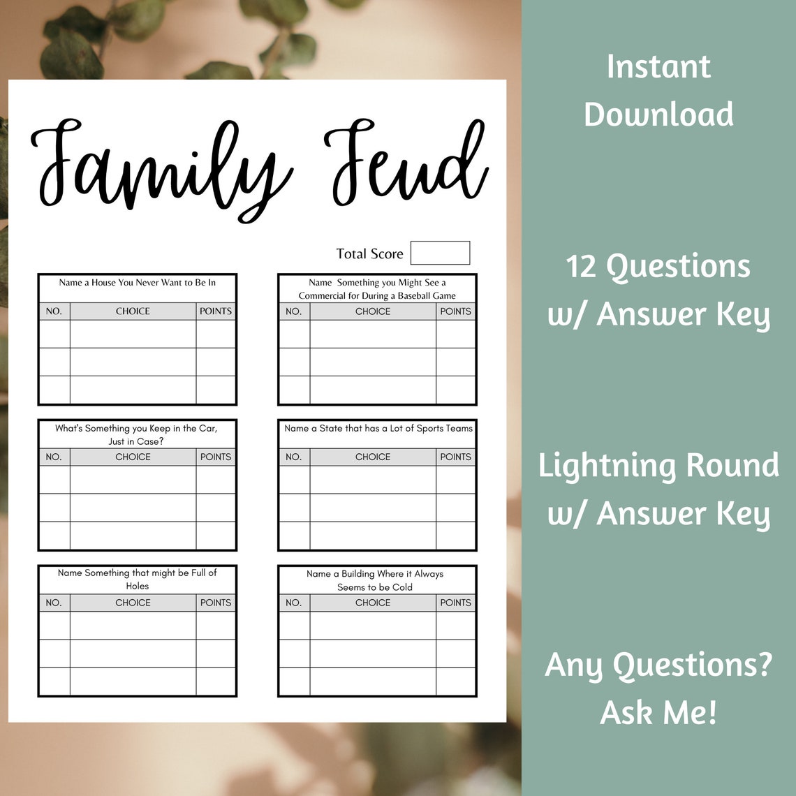 Family Feud Work Party Game, Team Building Games, Icebreaker Games ...