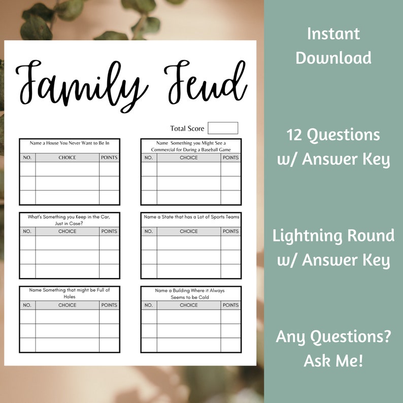 Family Feud Work Party Game, Team Building Games, Icebreaker Games ...