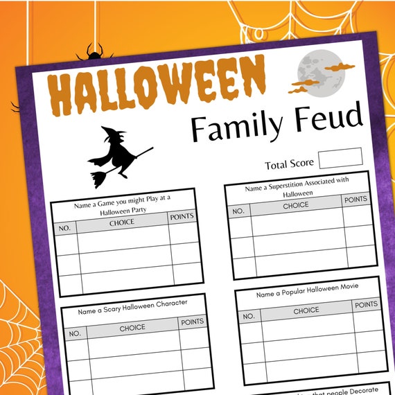 Family Feud Halloween Party Game Halloween Trivia Game - Etsy