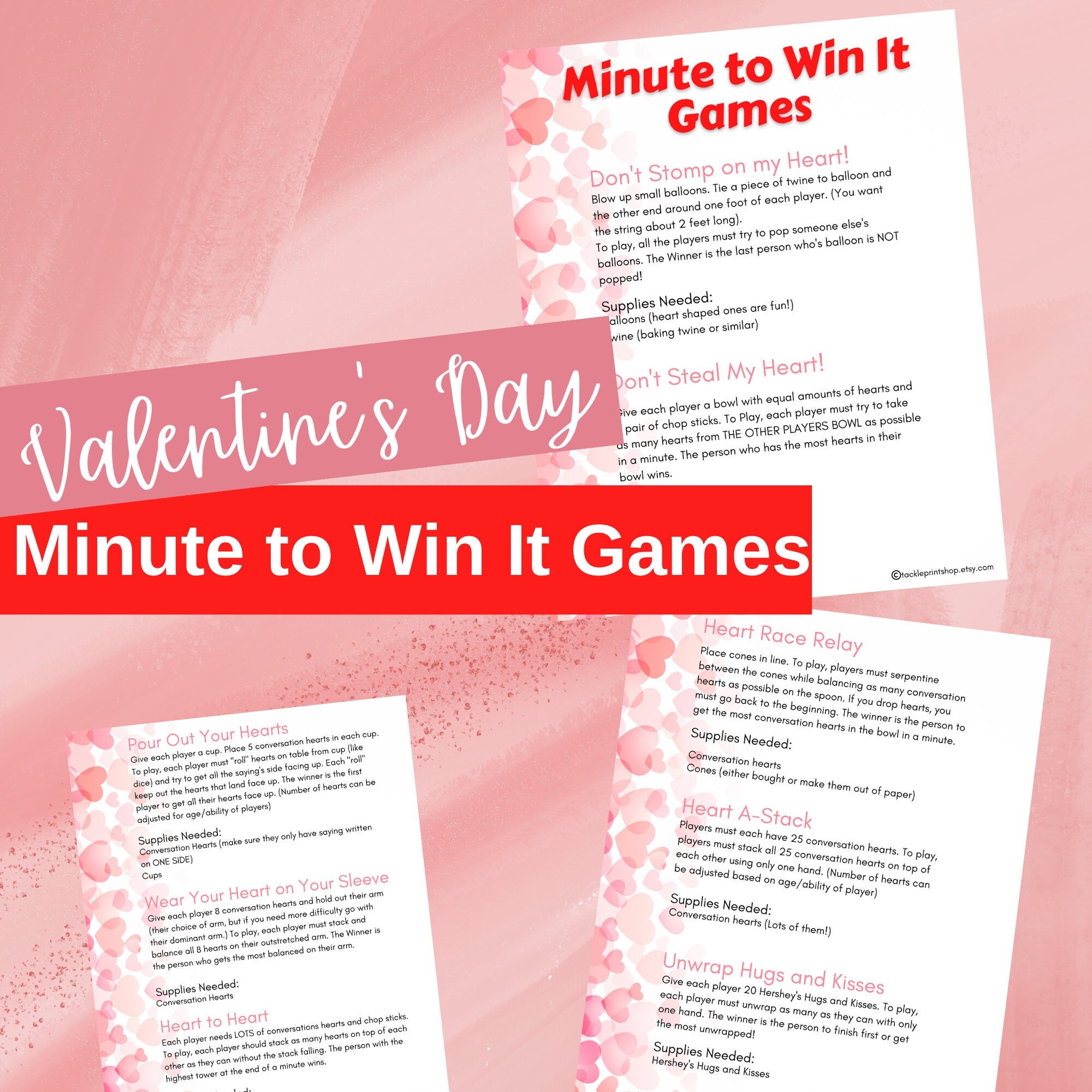 Minute to Win It Valentines Party Games, Printable Games for Kids ...