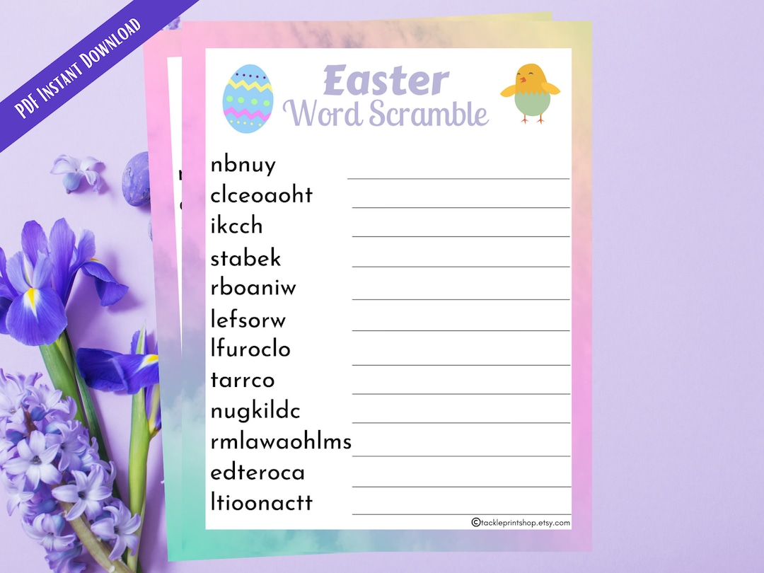 Spring Themed Easter Word Scramble, Team Building Games for Work ...