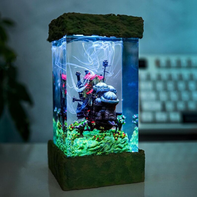 Howls Moving Castle Night Light, Studio Ghibli Anime Resin Art Lamp ...