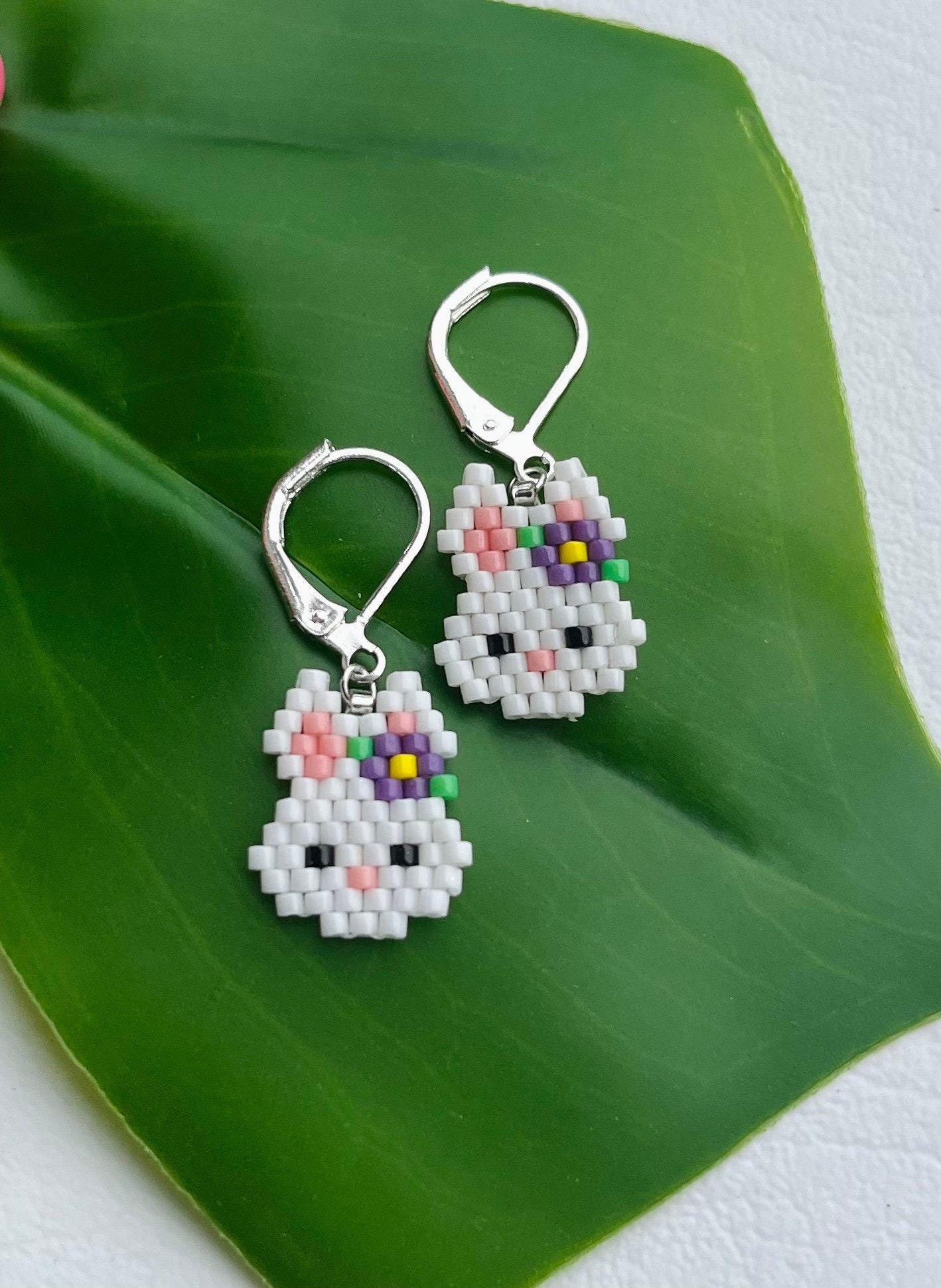Beaded Bunny Earrings, Easter Bunny Gifts for Girls, Cute Jewelry ...