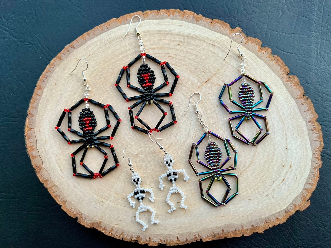 Spider Earrings Womens Jewelry Handmade Beaded Jewelry - Etsy
