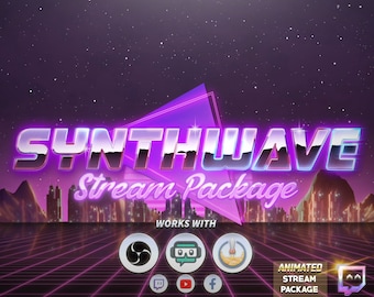 Animated Synthwave Twitch Overlays Complete Stream Package Includes ...
