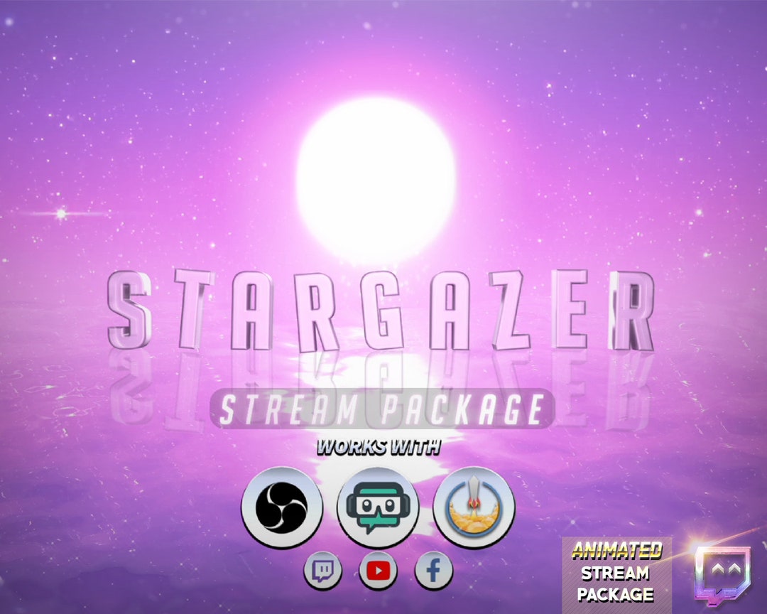 Animated Galaxy Stream Overlays Pack | Stargazer | Twitch - Cute ...