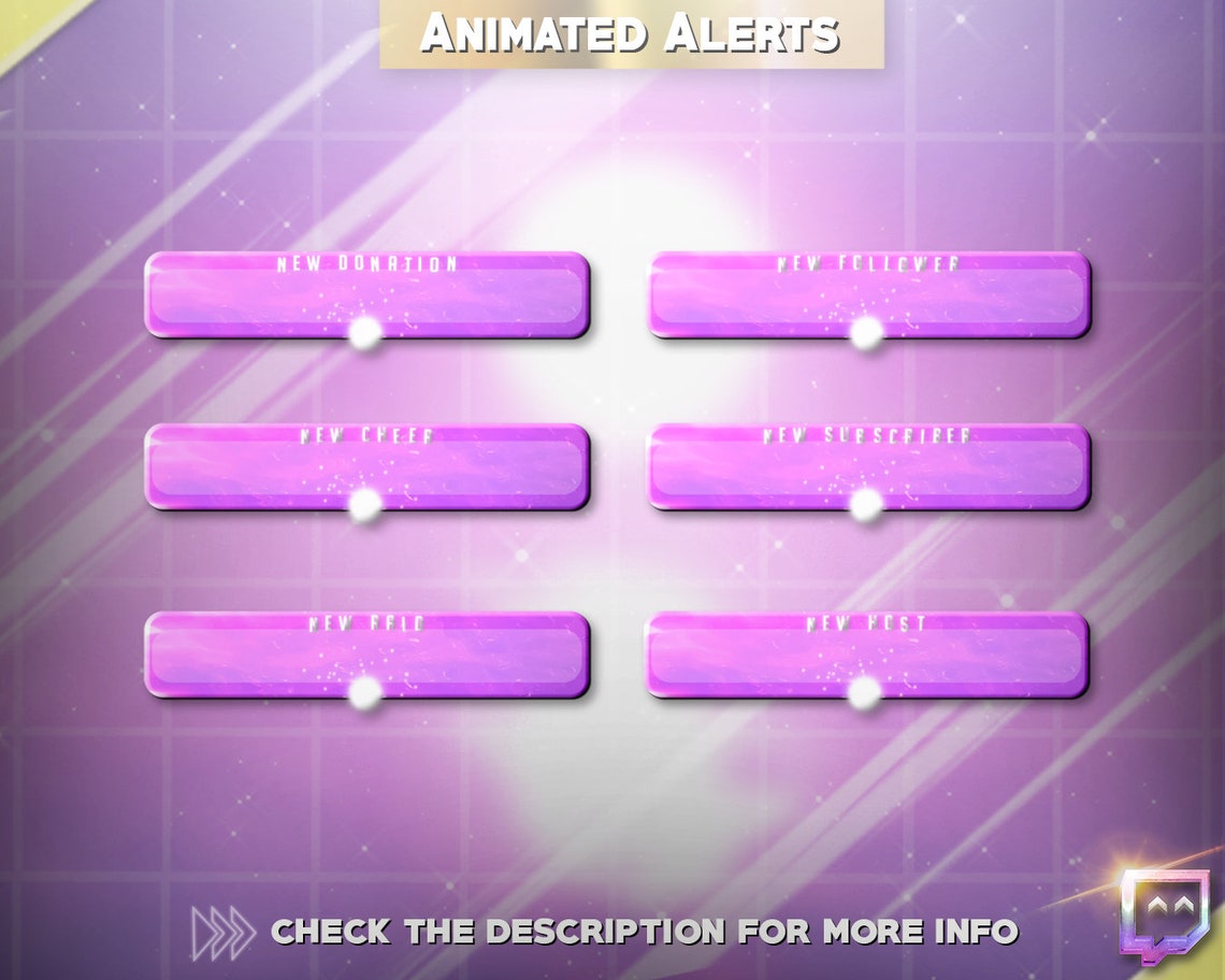 Animated Galaxy Stream Overlays Pack Stargazer Twitch Cute Kawaii Pink ...