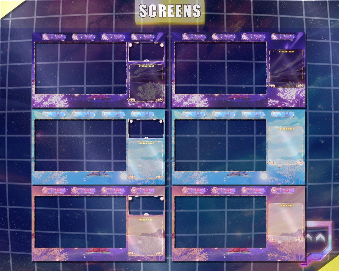 Twitch Animated Overlay Pack for Stream Serenity Gate Anime Japanese ...