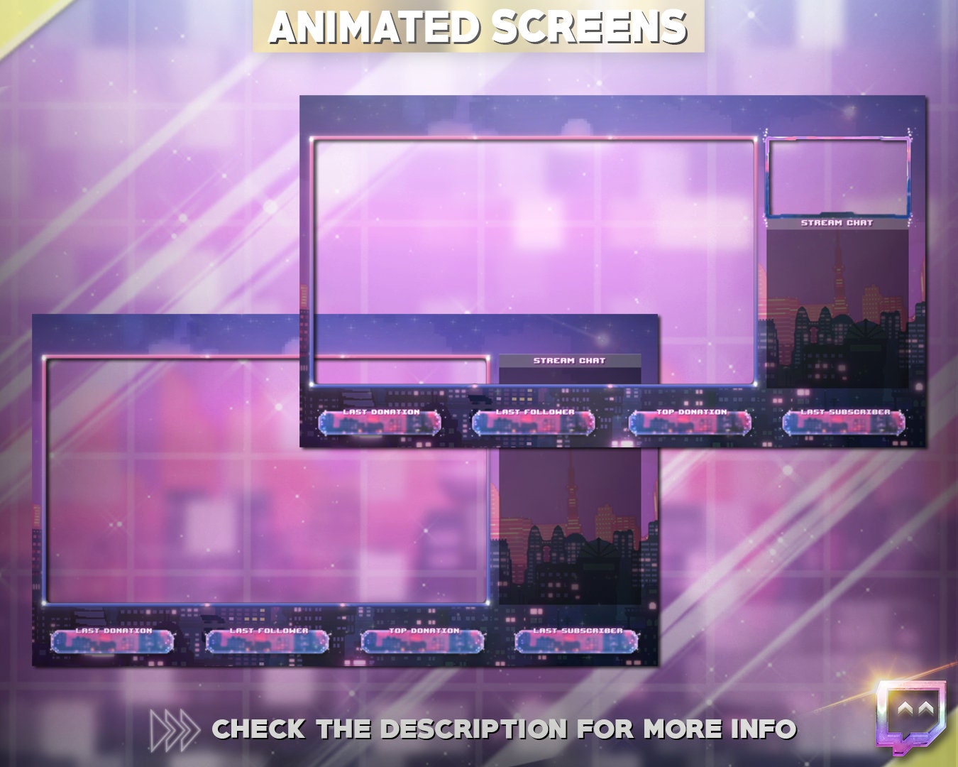 Animated Pixel Art Stream Overlays Pack Pixel Dream Twitch - Etsy