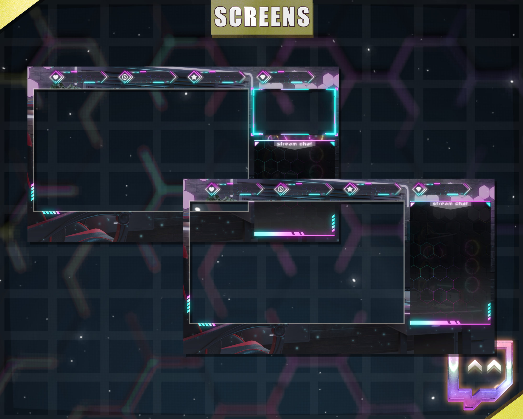 Twitch Animated Overlay Pack for Stream | Gamer HQ | Desk - Computer ...