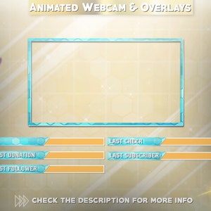 Animated Twitch Overlay Pack for Stream | Emerald | Cute - Pastel ...