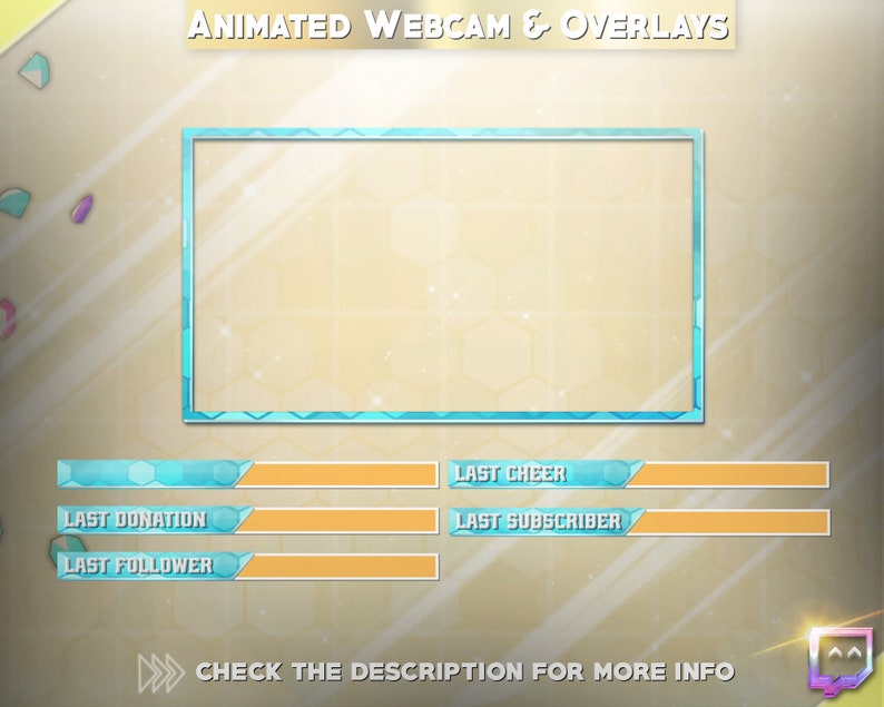 Animated Twitch Overlay Pack for Stream Emerald Cute Pastel Colorful ...