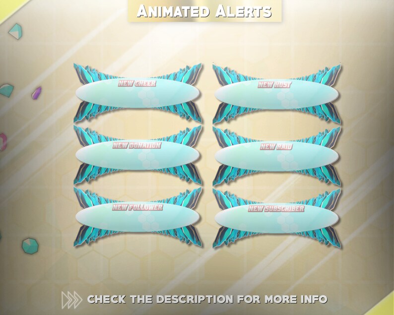 Animated Twitch Overlay Pack for Stream Emerald Cute Pastel Colorful ...