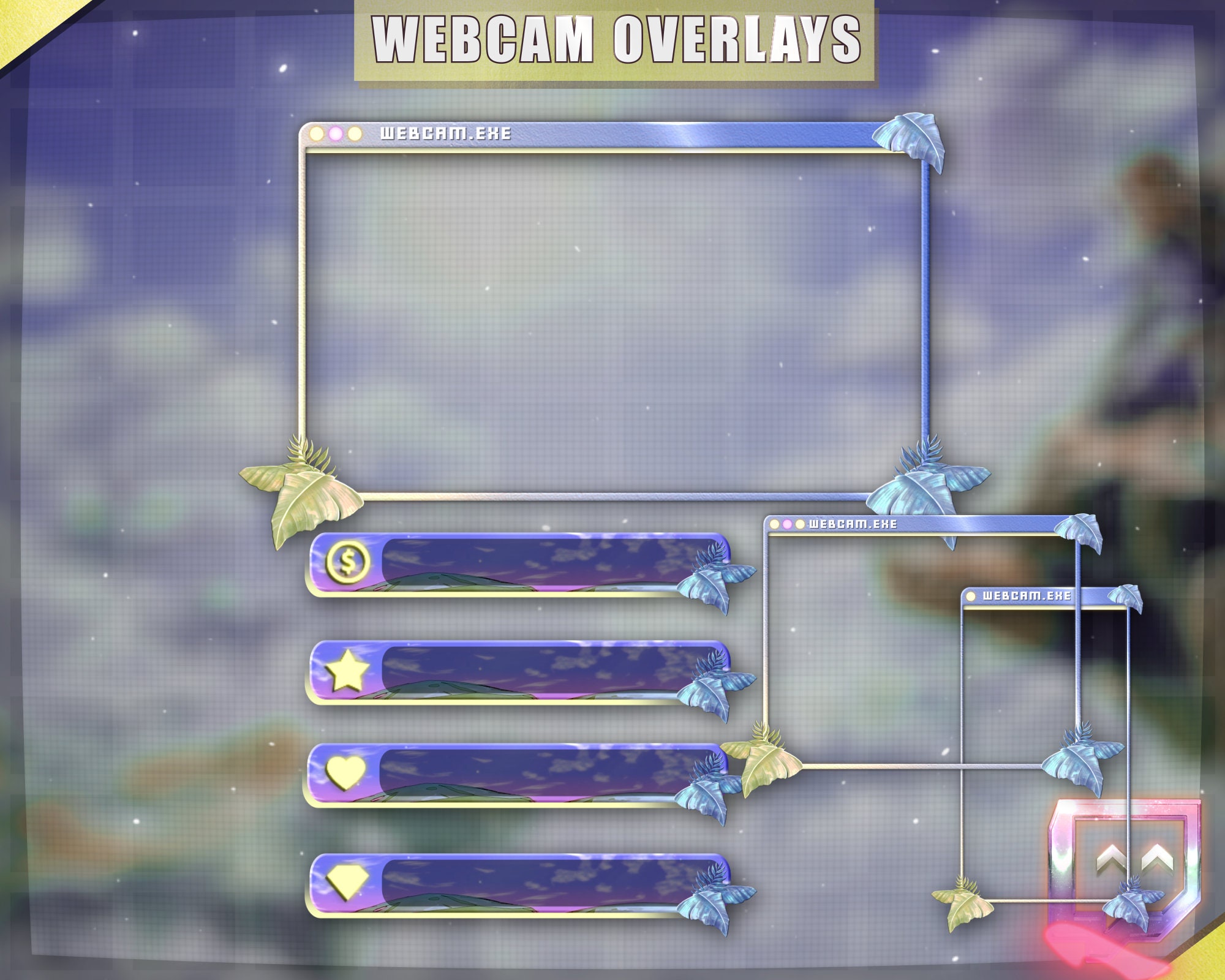 Animated Aesthetic Twitch Overlay Pack for Stream | Vintage V3 | Retro ...