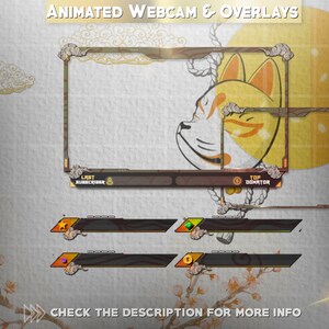 Animated Japanese Twitch Overlay Pack for Stream | Kitsune | Sakura ...