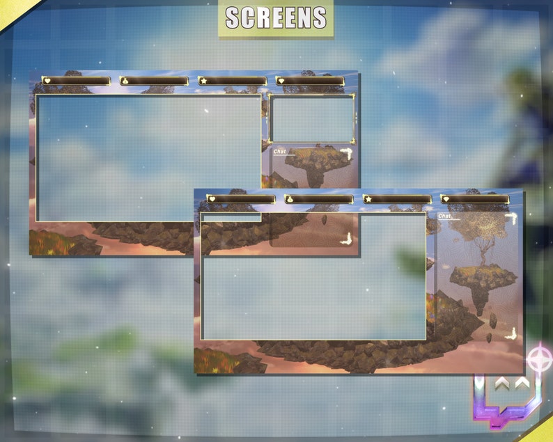 Animated Fantasy Twitch Overlay Pack for Stream | Sky Island | RPG ...