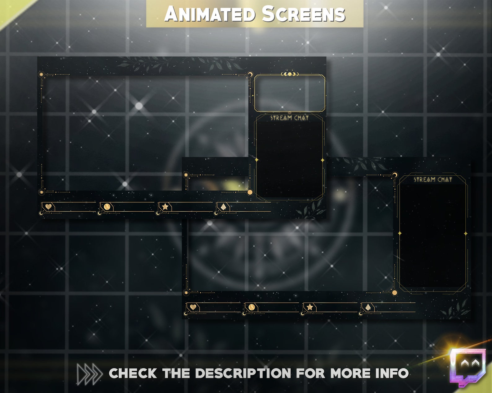 Animated Celestial Twitch Overlay Pack for Stream Celestial Witchcraft ...