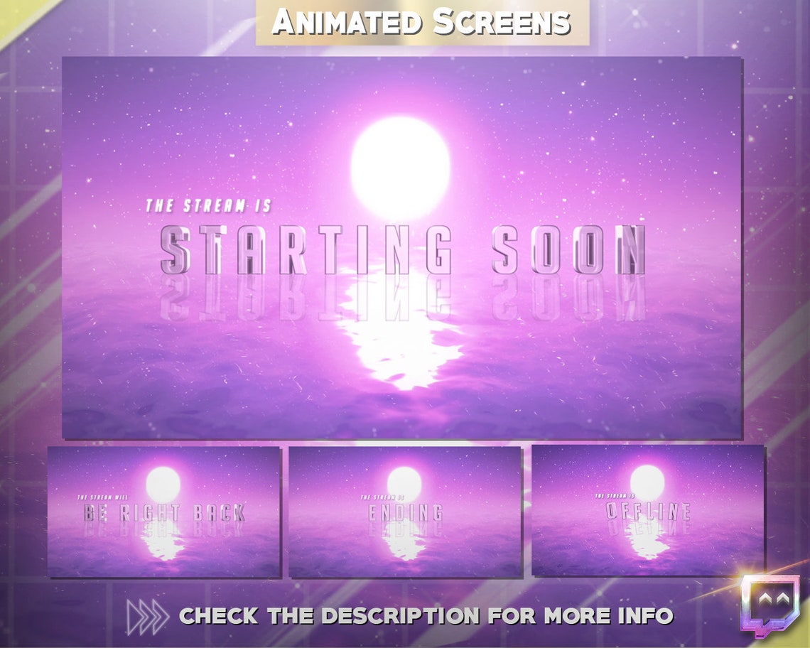 Animated Galaxy Stream Overlays Pack Stargazer Twitch Cute Kawaii Pink ...