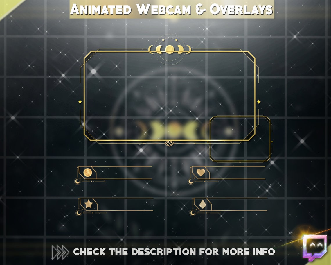 Animated Celestial Twitch Overlay Pack for Stream Celestial Witchcraft ...