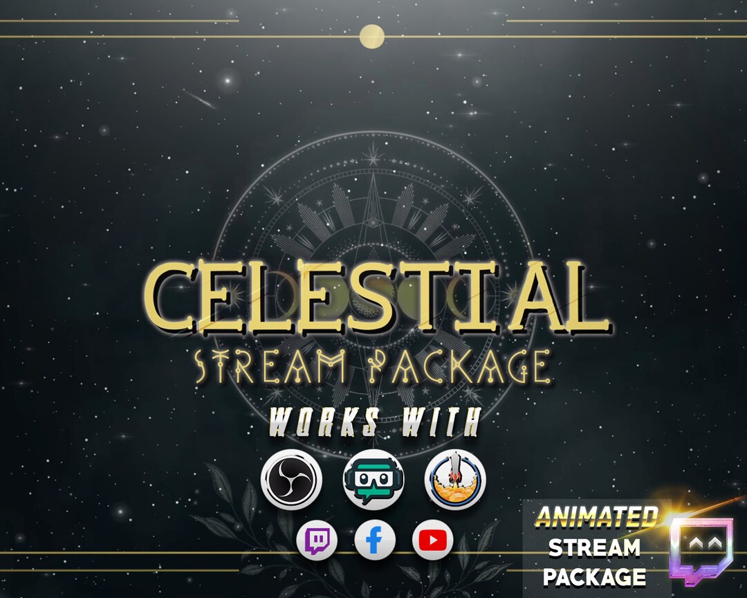 Animated Celestial Twitch Overlay Pack for Stream | Celestial | Witchcraft - Moon - Star ...