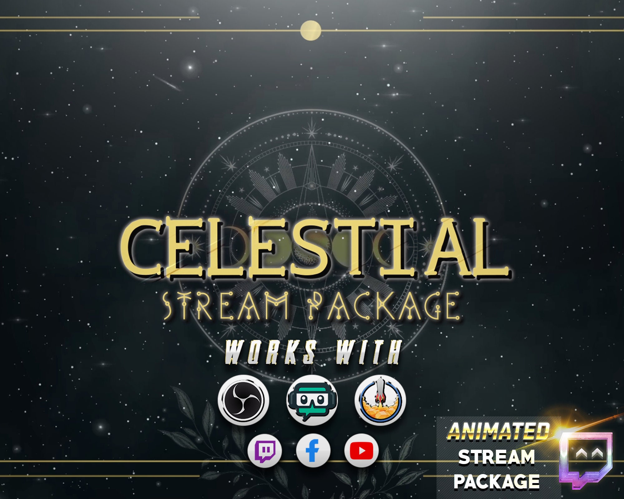 Animated Celestial Twitch Overlay Pack for Stream Celestial Witchcraft ...