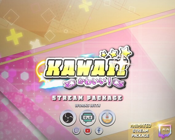 Animated Kawaii Stream Overlays Pack Twitch Cute Kawaii | Etsy