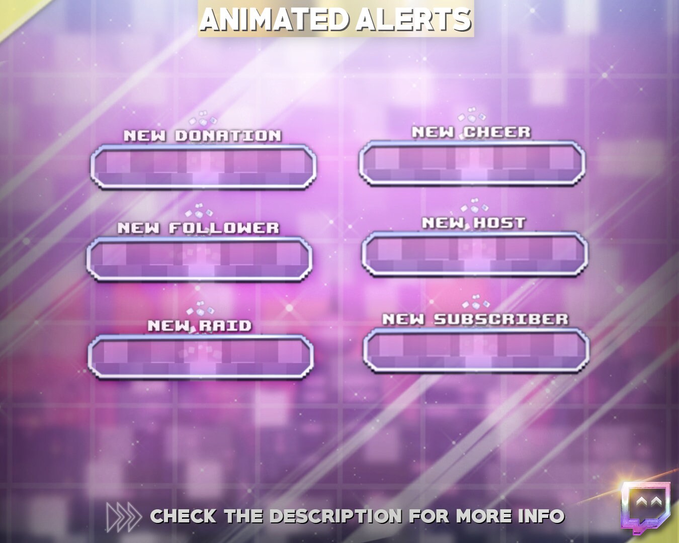 Animated Pixel Art Stream Overlays Pack Pixel Dream Twitch - Etsy